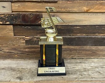 Microphone Trophy Music Karaoke Award. Free Custom Engraving - Etsy