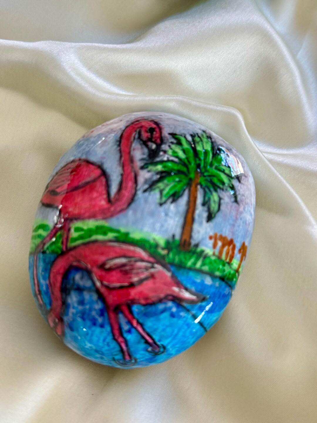 Flamingos ~ Hand-painted Rock ~ STONE Art - Etsy