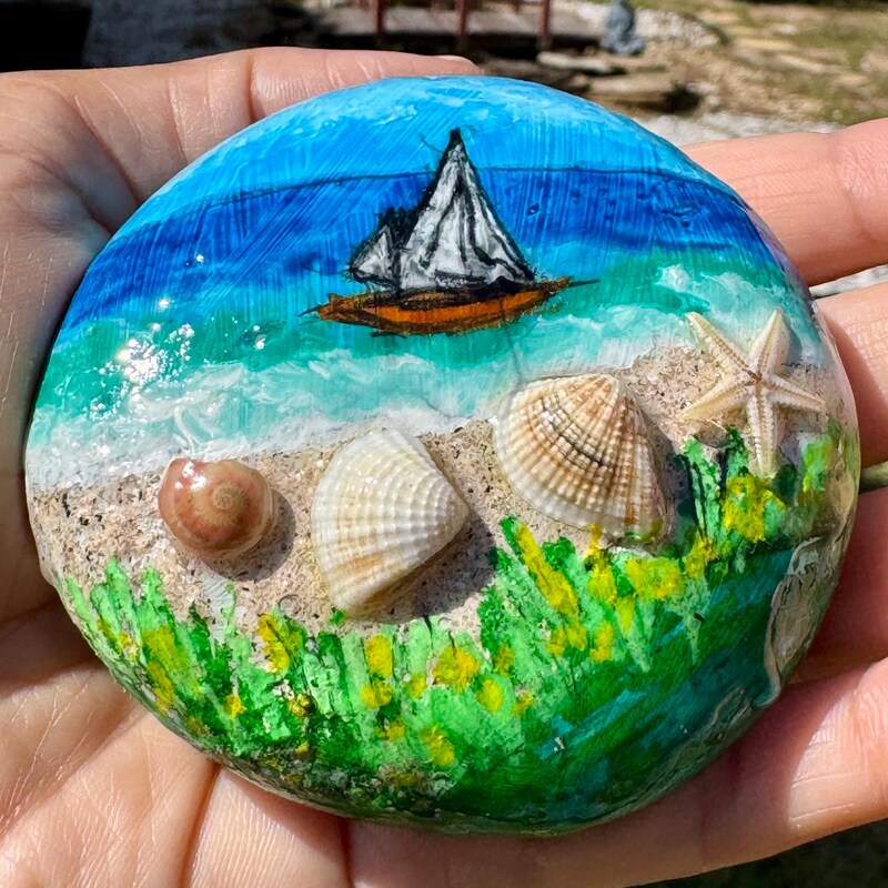 Ocean Painted Rock - Etsy