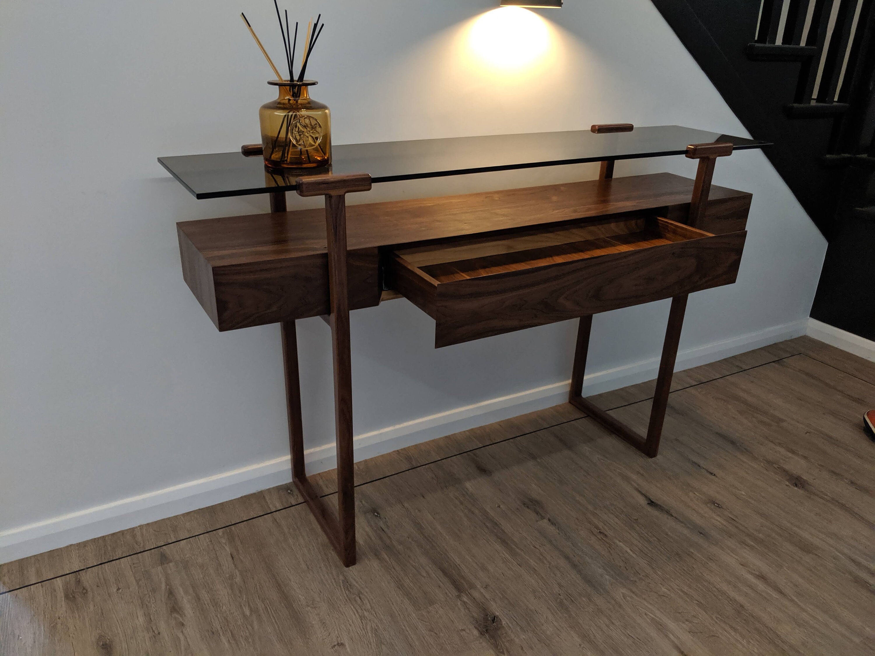 Walnut Console Side Table Hallway | Etsy UK