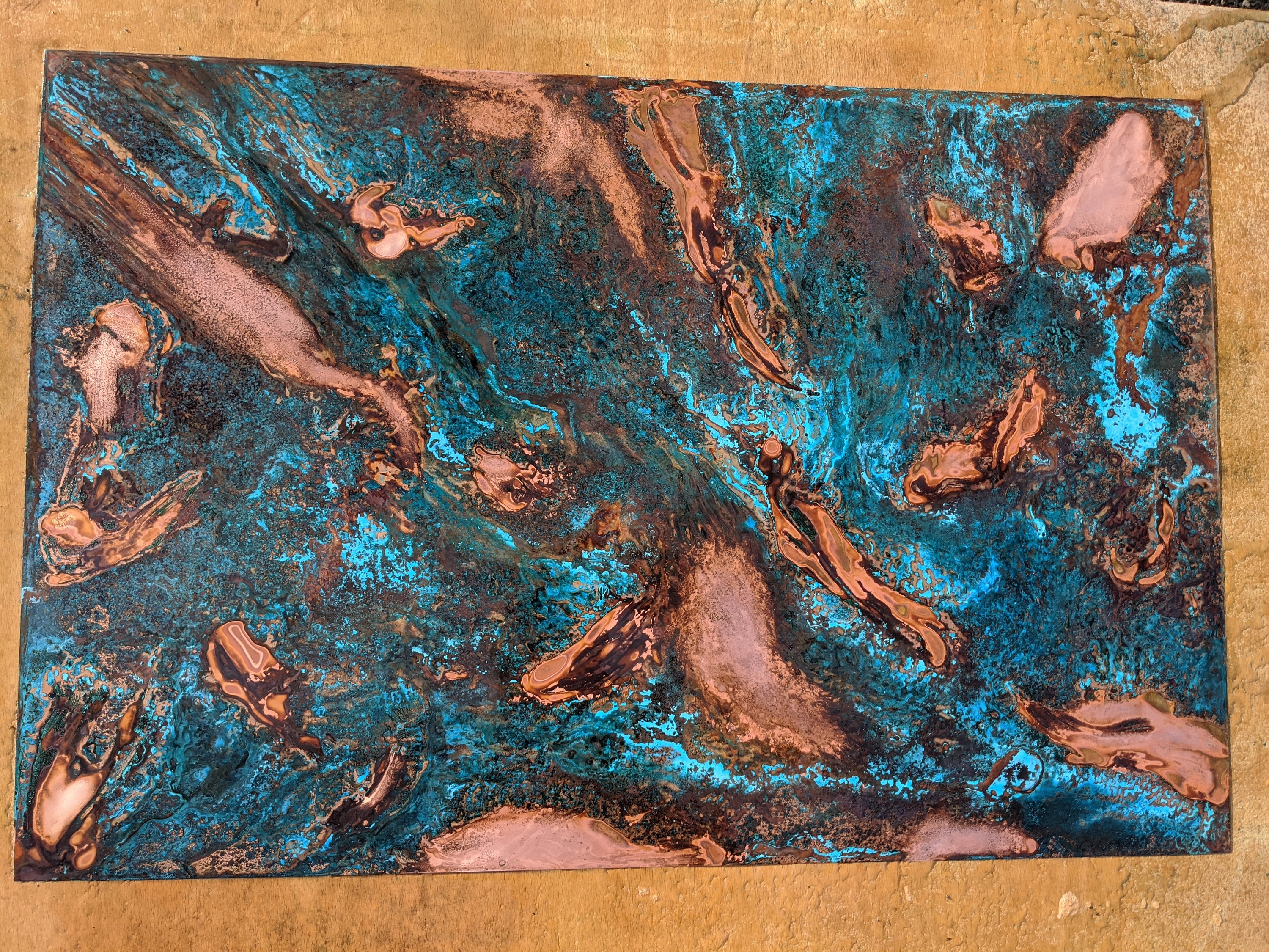 Copper Splashback Weathered Patina Backsplash - Etsy UK