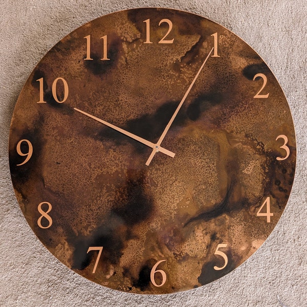 Copper Wall Clock - Etsy UK