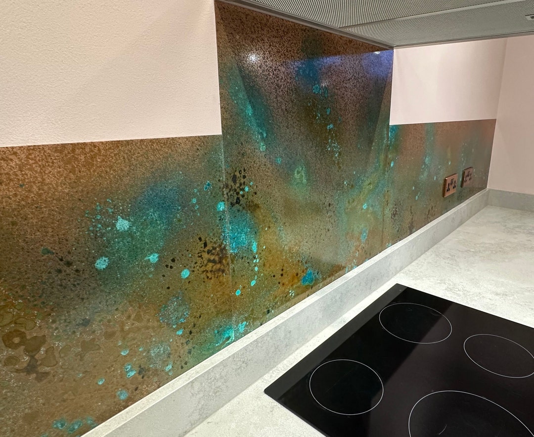 Splashback Copper Weathered Patina Backsplash - Etsy UK