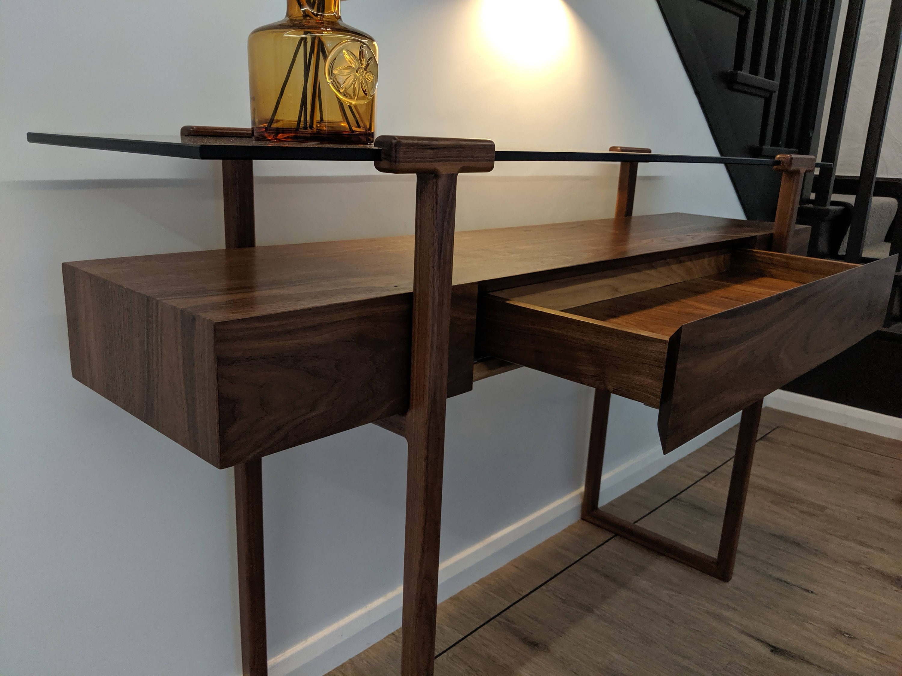 Walnut Console Side Table Hallway | Etsy UK