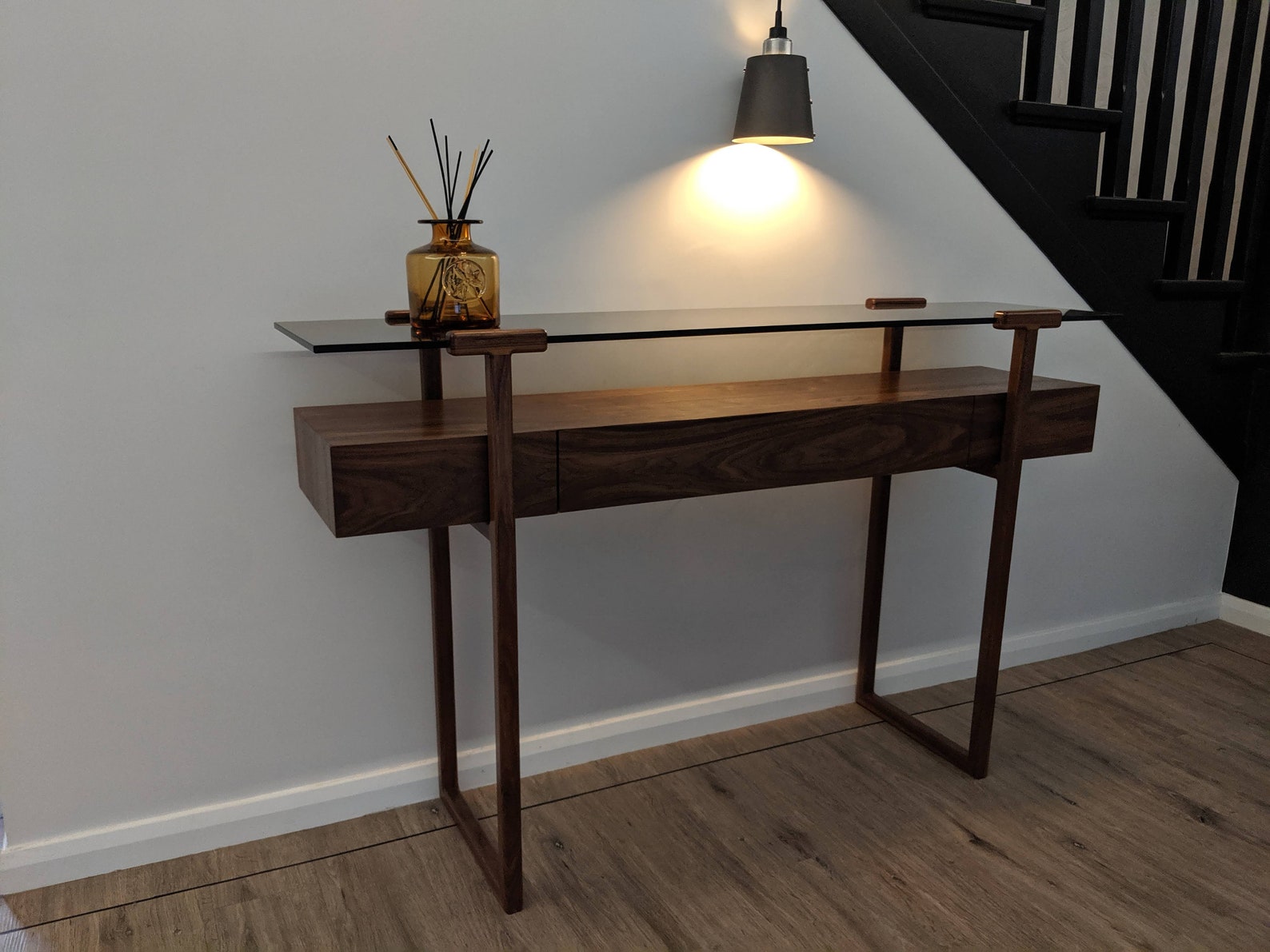Walnut Console Side Table Hallway | Etsy UK