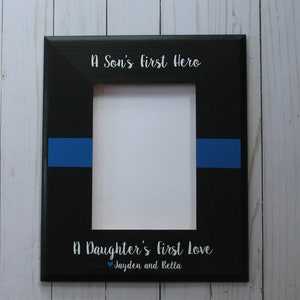 Personalized Police Officer Picture Frame, Thin Blue Line, Retirement ...