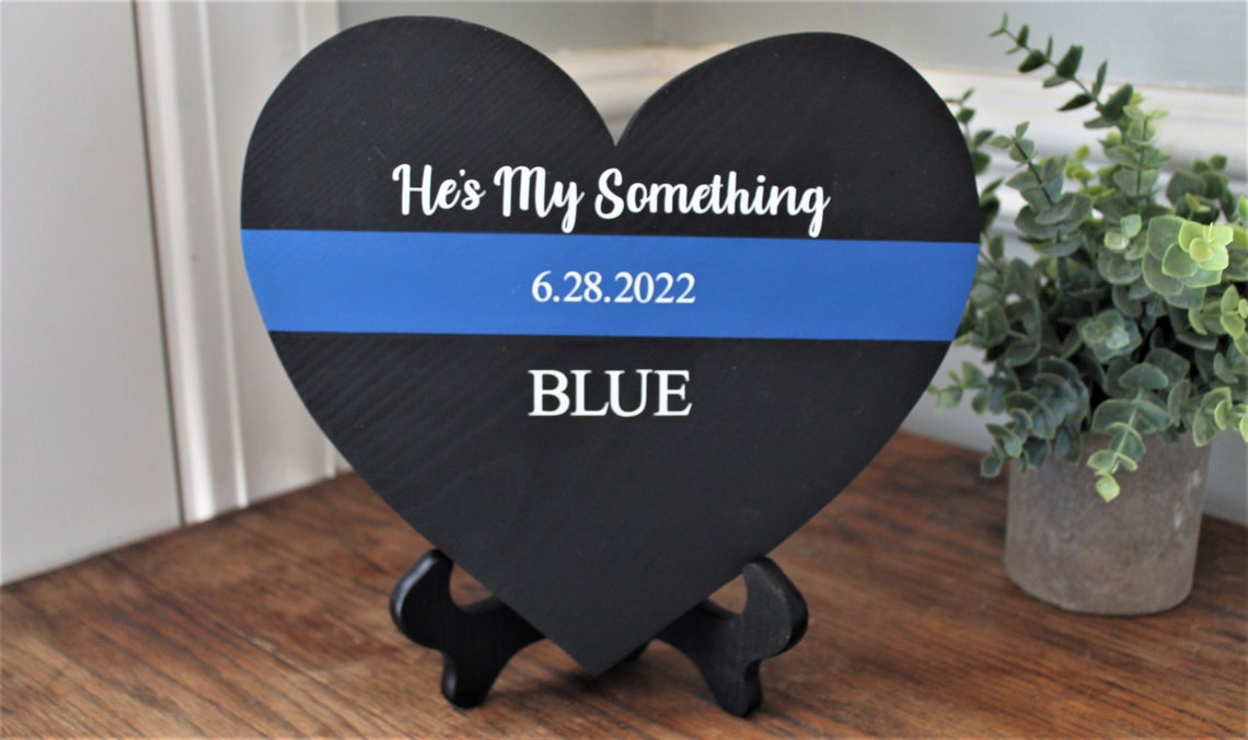 9 Thin Blue Line Heart Personalized Wedding Gift | Etsy
