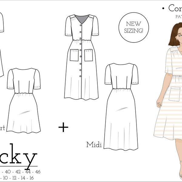 Short Dress Pattern - Etsy