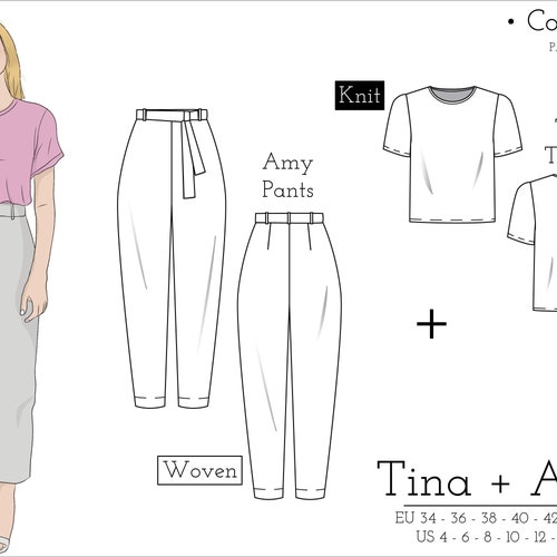 High Waist Sweatpants PDF Sewing Pattern Track Pants and - Etsy