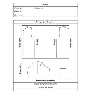Loose Basic T-shirt PDF Sewing Pattern | Sizes 4-16 (EU 34-46 ...