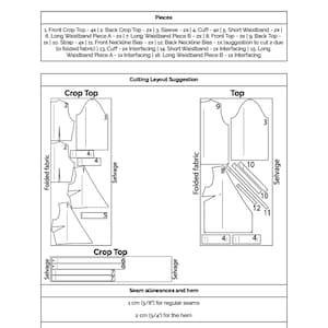 Long Sleeve Wrap Top PDF Sewing Pattern | Sizes 4-16 (EU 34-46) | Two ...