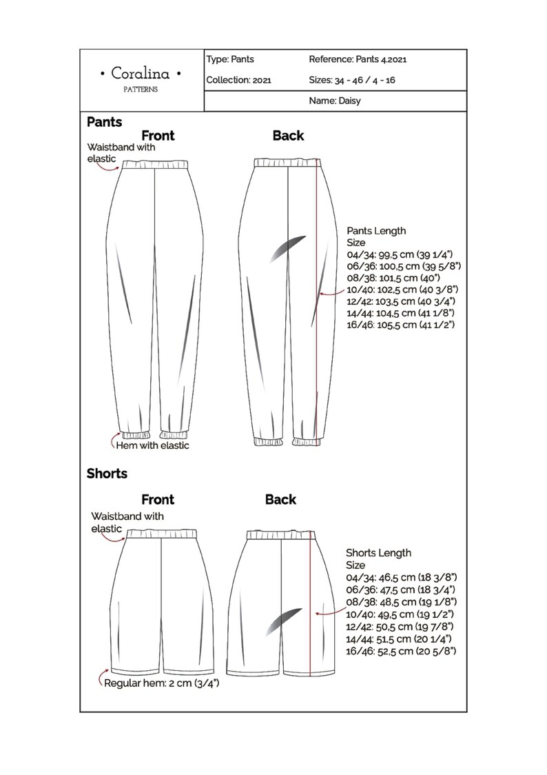 High Waist Sweatpants PDF Sewing Pattern Track Pants and - Etsy