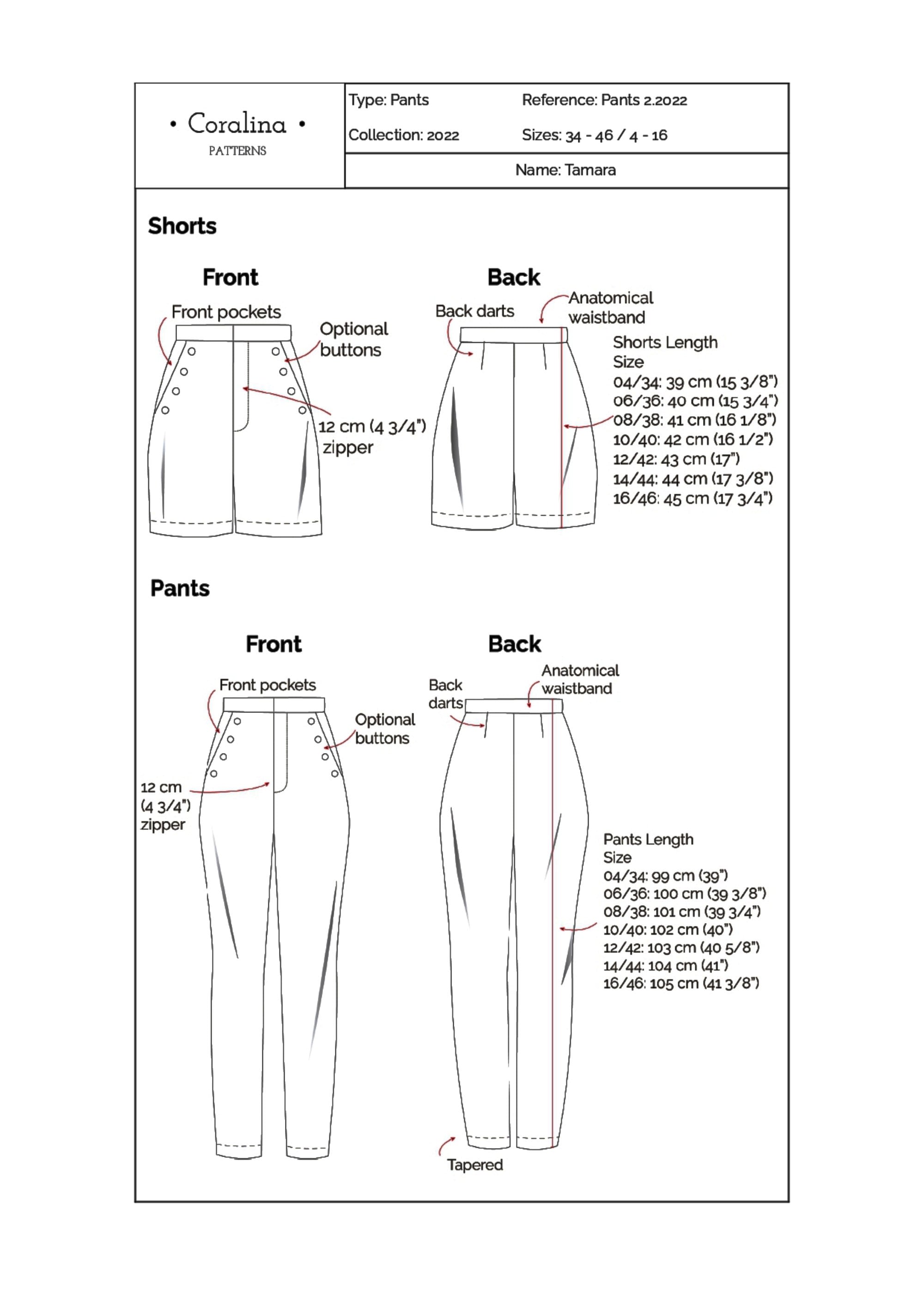 Tapered Dress Pants Sewing Pattern | Women's Trousers With Pockets ...