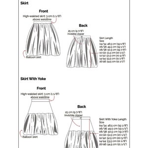 Balloon Skirt PDF Sewing Pattern | Bubble Hem Skirt Pattern | Sizes 4 ...