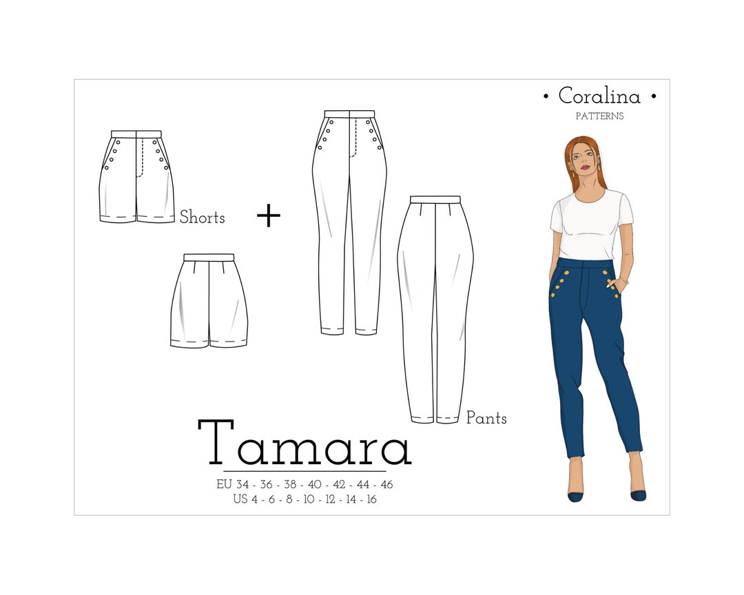 Tapered Dress Pants PDF Sewing Pattern | Trousers With Pockets | Two ...