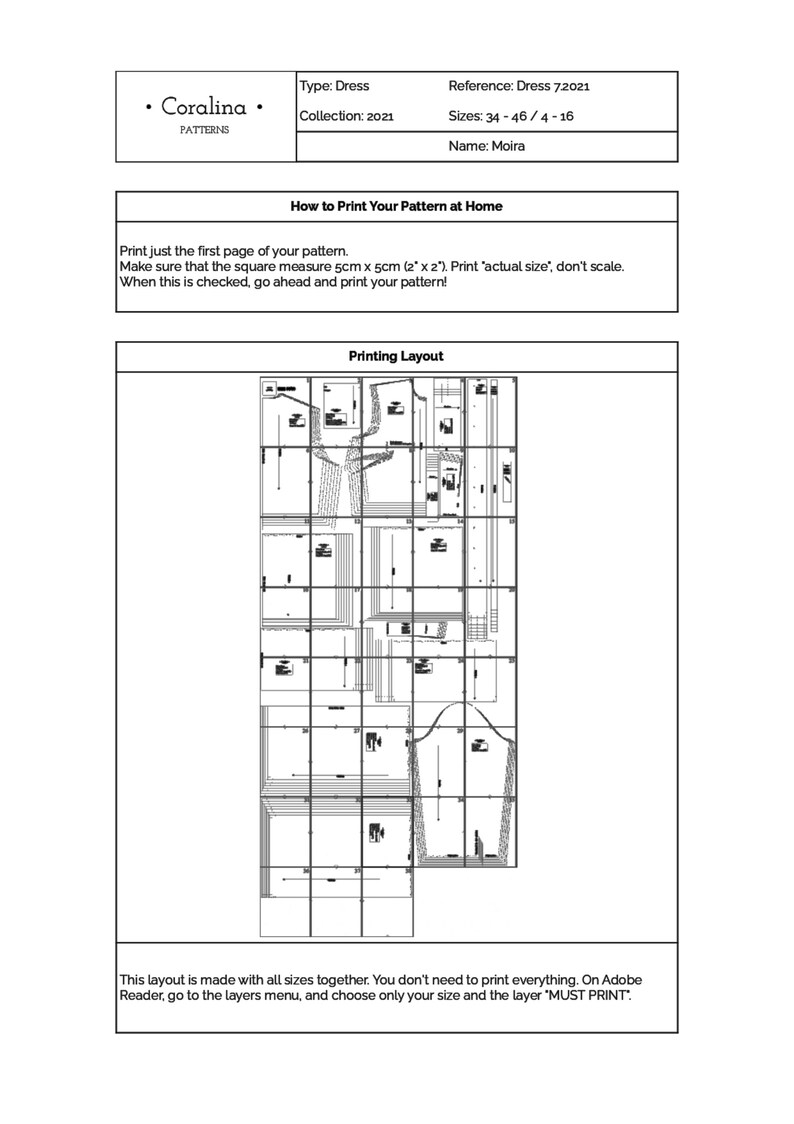 Tiered Shirt Dress PDF Sewing Pattern Sizes 4-16 EU 34-46 | Etsy