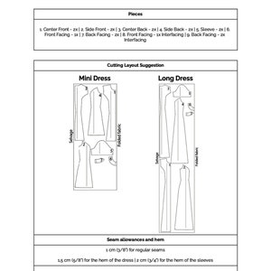 Eight-panel Dress PDF Sewing Pattern | Princess Seam Dress With Sleeves ...