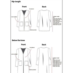 Maxi Cardigan PDF Sewing Pattern | Sizes 4-16 (EU 34-46) | Instant ...