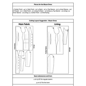 Blazer Dress PDF Sewing Pattern | Shawl Collar Blazer Dress Pattern ...