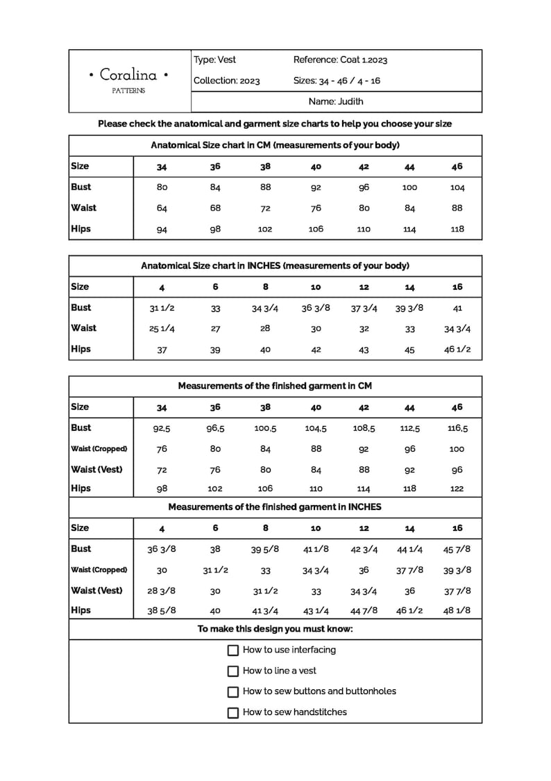 Basic Vest PDF Sewing Pattern Tailored Waistcoat Pattern - Etsy