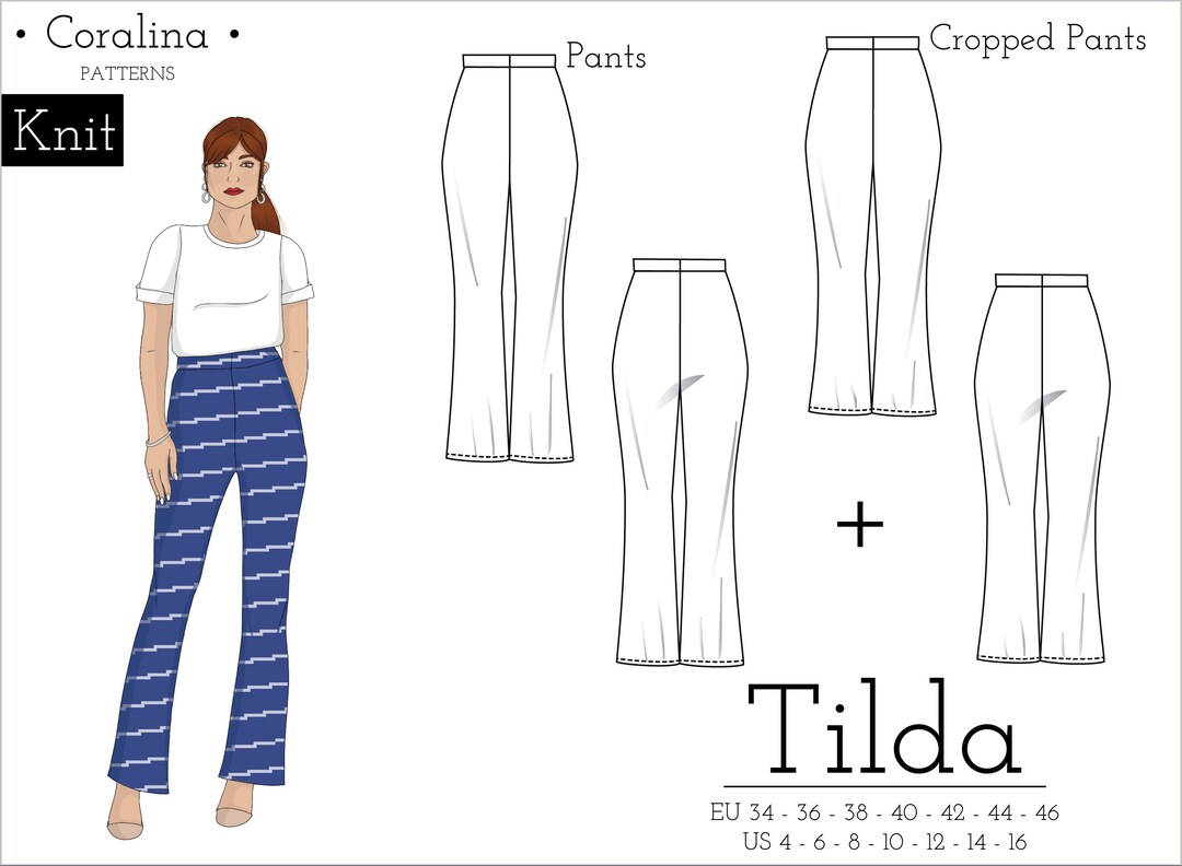 Flare Knit Pants PDF Sewing Pattern Flare Leggins Pattern - Etsy
