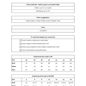 Oversized Shirt With Long Sleeves PDF Sewing Pattern | Sizes 4-16 (EU ...