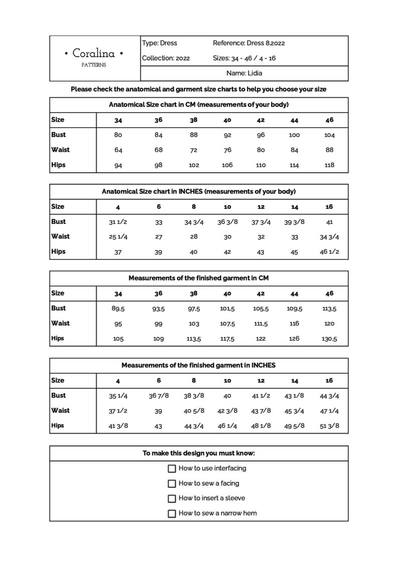 Shift Dress PDF Sewing Pattern A-line Dress With Pockets - Etsy