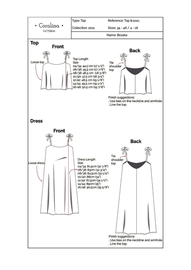 Strappy Top PDF Sewing Pattern Strappy Summer Dress Pattern - Etsy