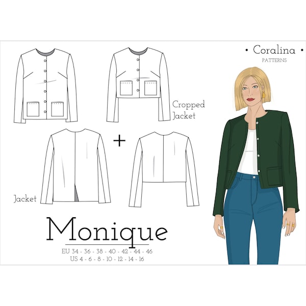 Crop Jacket Pattern - Etsy
