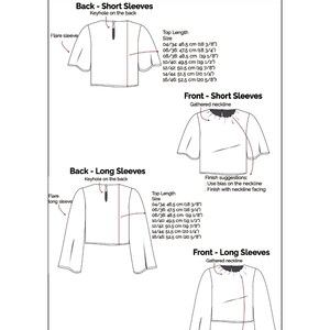 Gathered Neck Blouse PDF Sewing Pattern | Sizes 4-16 (EU 34-46 ...