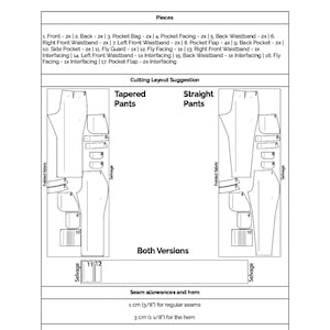Cargo Pants PDF Sewing Pattern | Two Style Options | Sizes 4-16 (EU 34 ...