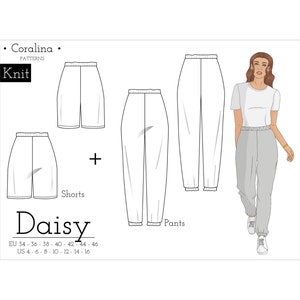High Waist Sweatpants PDF Sewing Pattern | Track Pants and Shorts ...