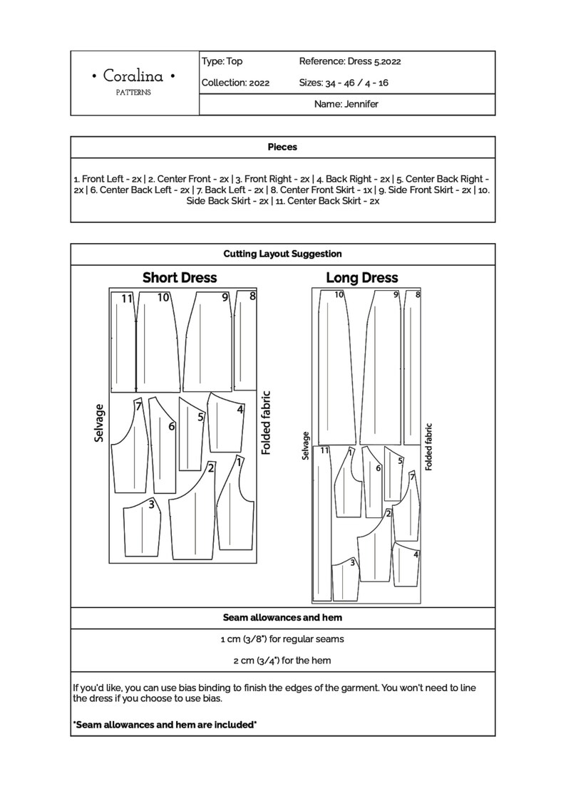 One Shoulder Dress PDF Sewing Pattern Sizes 4-16 EU 34-46 - Etsy