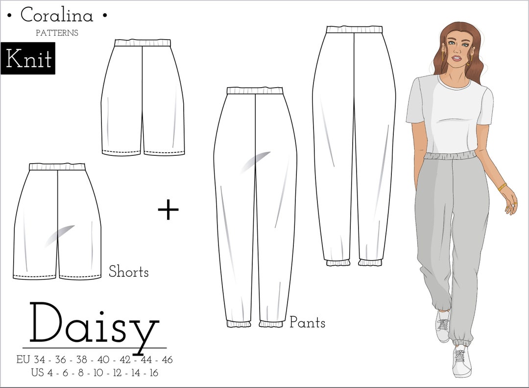 High Waist Sweatpants PDF Sewing Pattern Track Pants and - Etsy