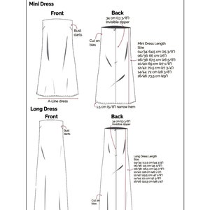 Strapless Slip Dress PDF Sewing Pattern | Sizes 4-16 (EU 34-46) | Two ...