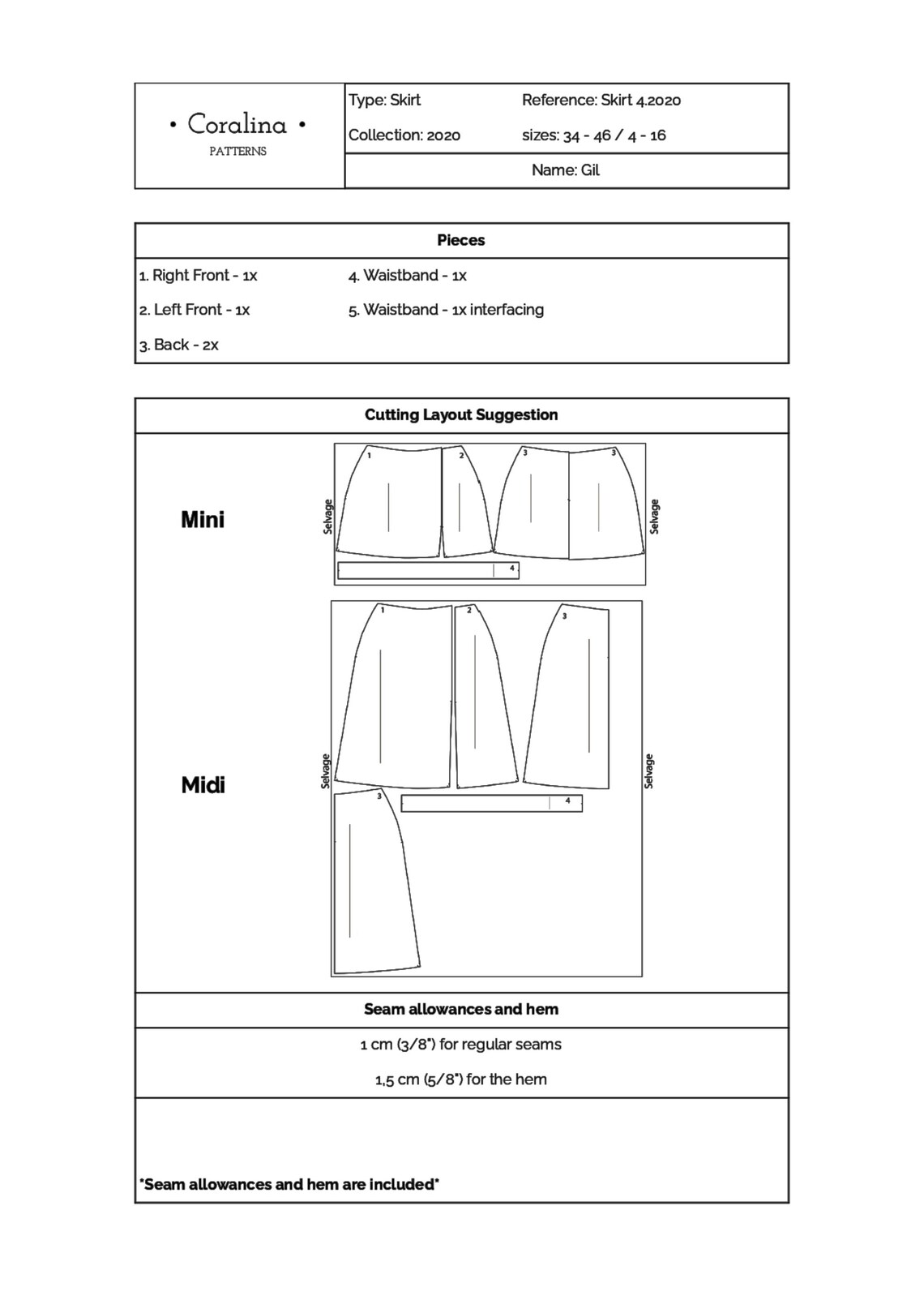 Side-slit Mini Skirt PDF Sewing Pattern Sizes 4-16 EU | Etsy