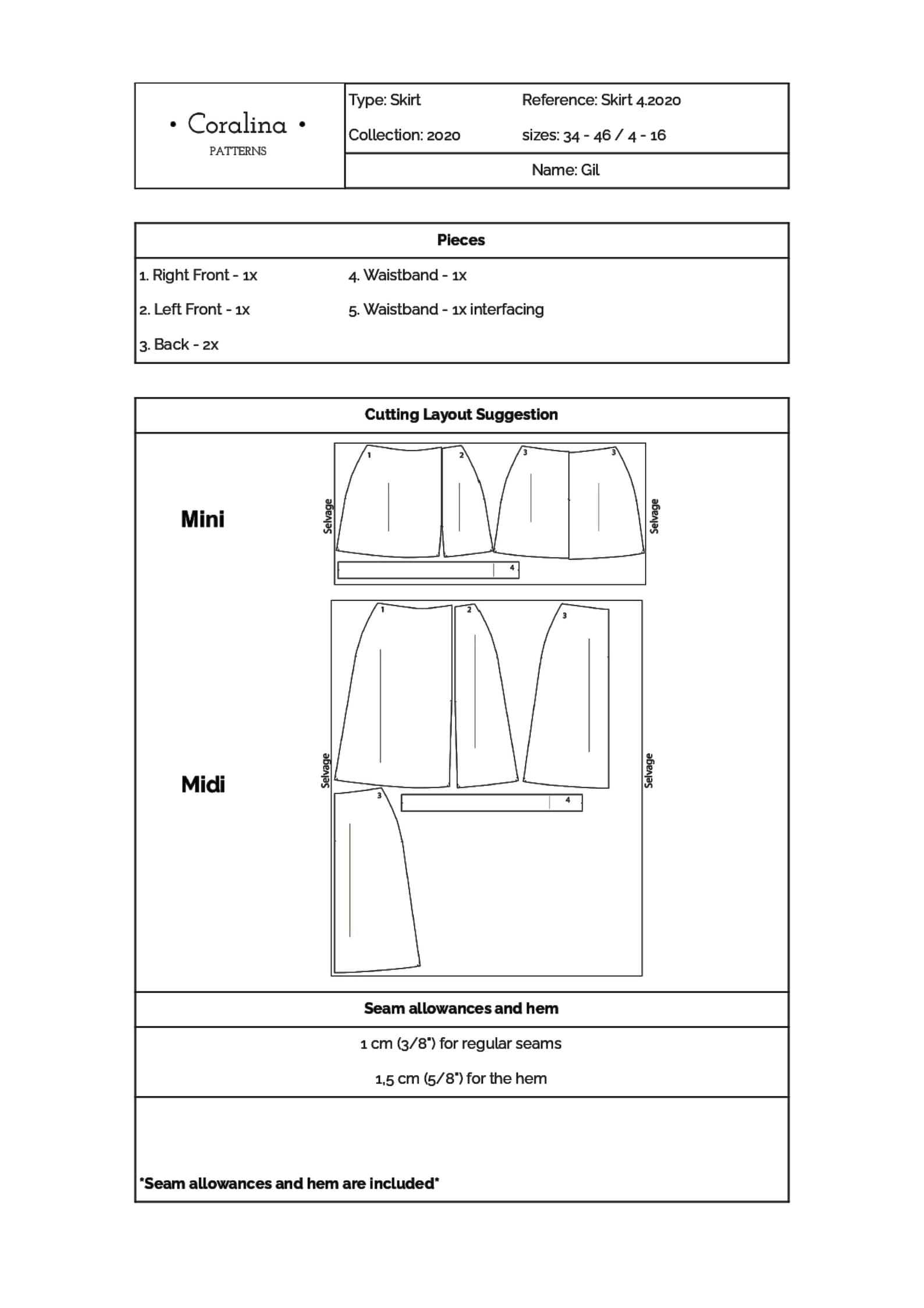 Side-slit Mini Skirt PDF Sewing Pattern Sizes 4-16 EU | Etsy