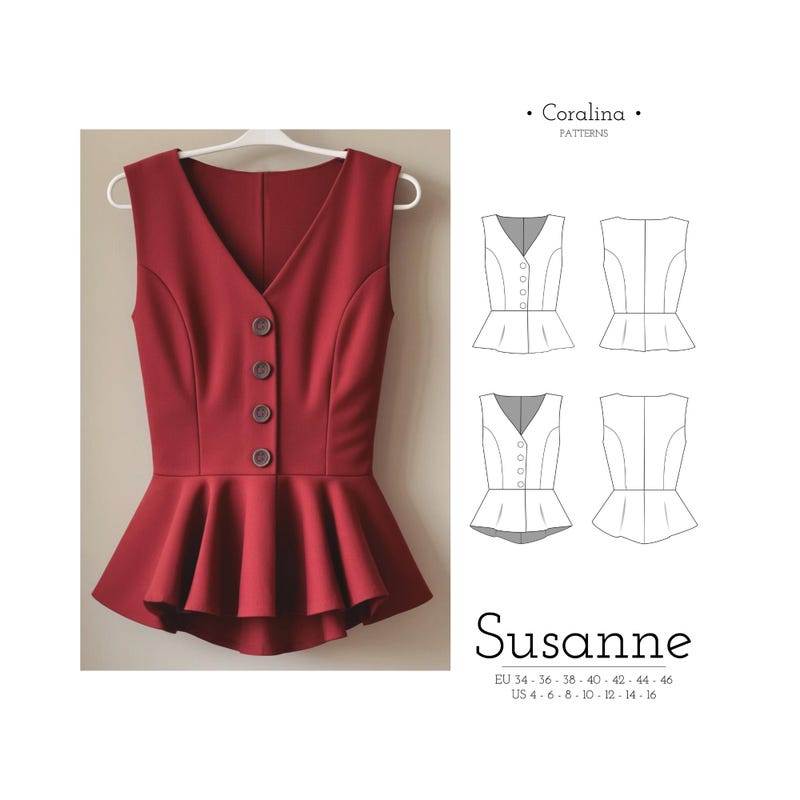 Princess Seam Wrap Blouse - Etsy