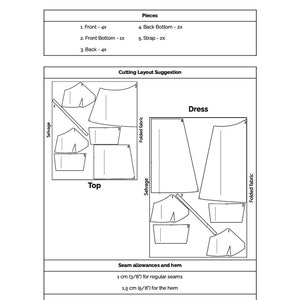 Thin Strap Top PDF Sewing Pattern | Thin Strap A-line Dress Pattern ...