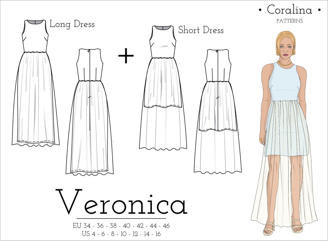 Sleeveless Tulle Dress PDF Sewing Pattern Formal Dress - Etsy