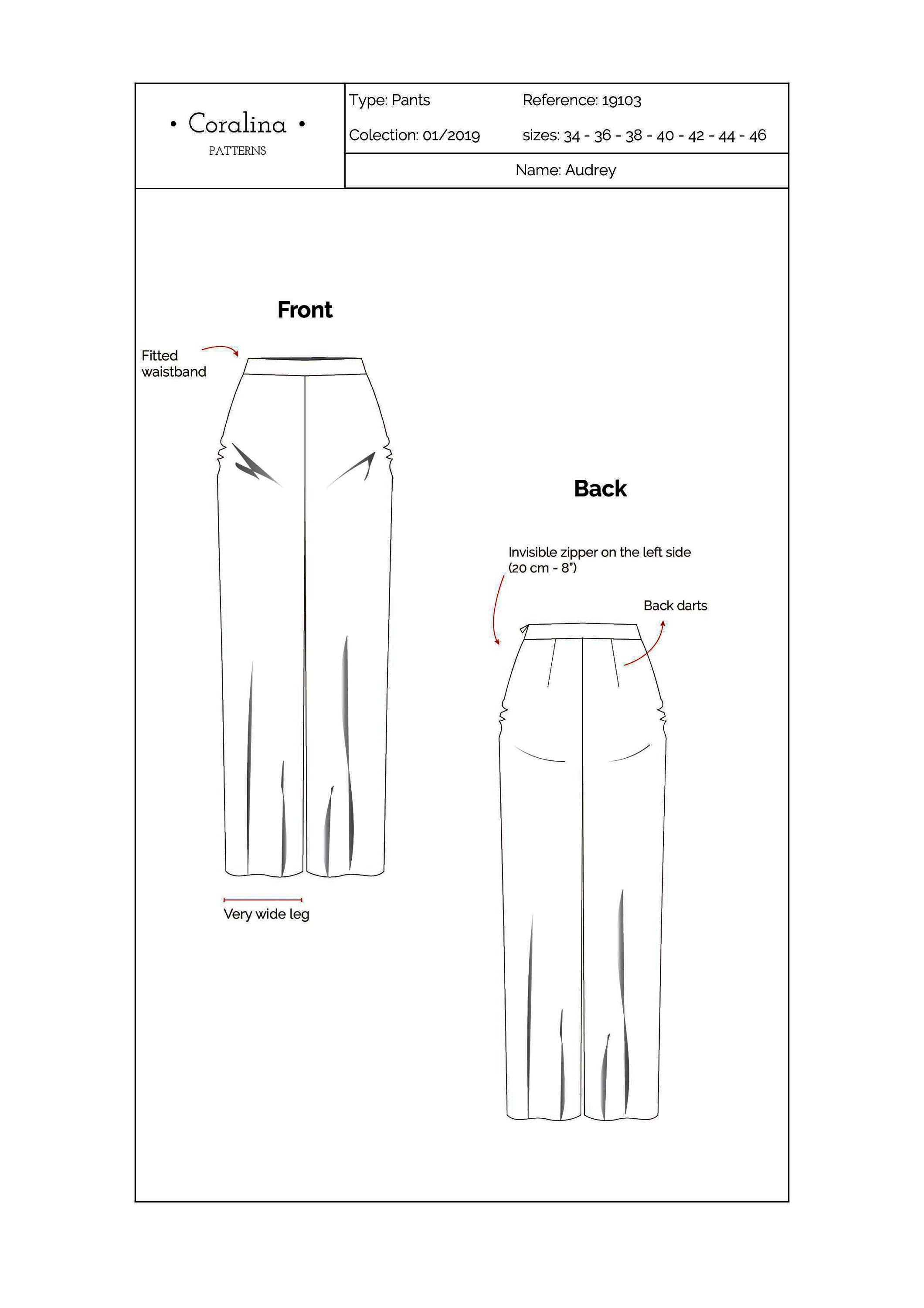 Wide-leg Pants PDF Sewing Pattern Palazzo Trousers Sizes | Etsy