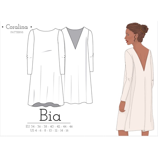 Low Back Long Dress Pattern - Etsy