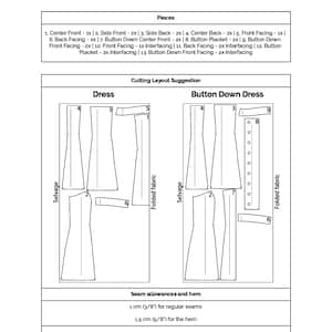 Strapless Mini Dress PDF Sewing Pattern | Button Down Dress Pattern ...