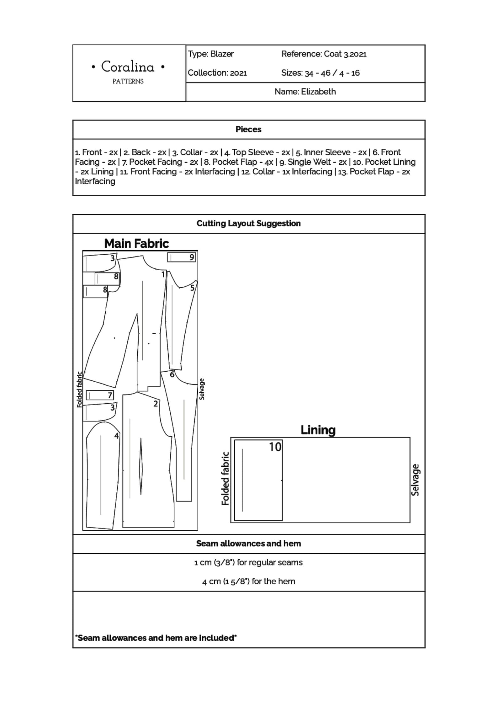 Unlined Blazer PDF Sewing Pattern Single-breasted Jacket - Etsy