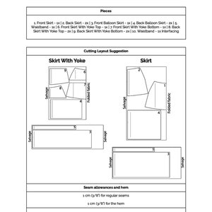 Balloon Skirt PDF Sewing Pattern | Bubble Hem Skirt Pattern | Sizes 4 ...