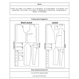Boxy Jacket With Collar PDF Sewing Pattern | Tweed Coat Pattern | Sizes ...
