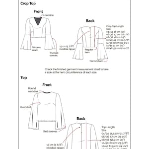 Trumpet Sleeve Top PDF Sewing Pattern | Bell Sleeve Blouse | Sizes 4-16 ...