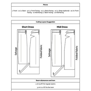 Strapless Column Dress PDF Sewing Pattern | Sizes 4-16 (EU 34-46) | Two ...