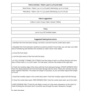 Strapless Column Dress PDF Sewing Pattern | Sizes 4-16 (EU 34-46) | Two ...