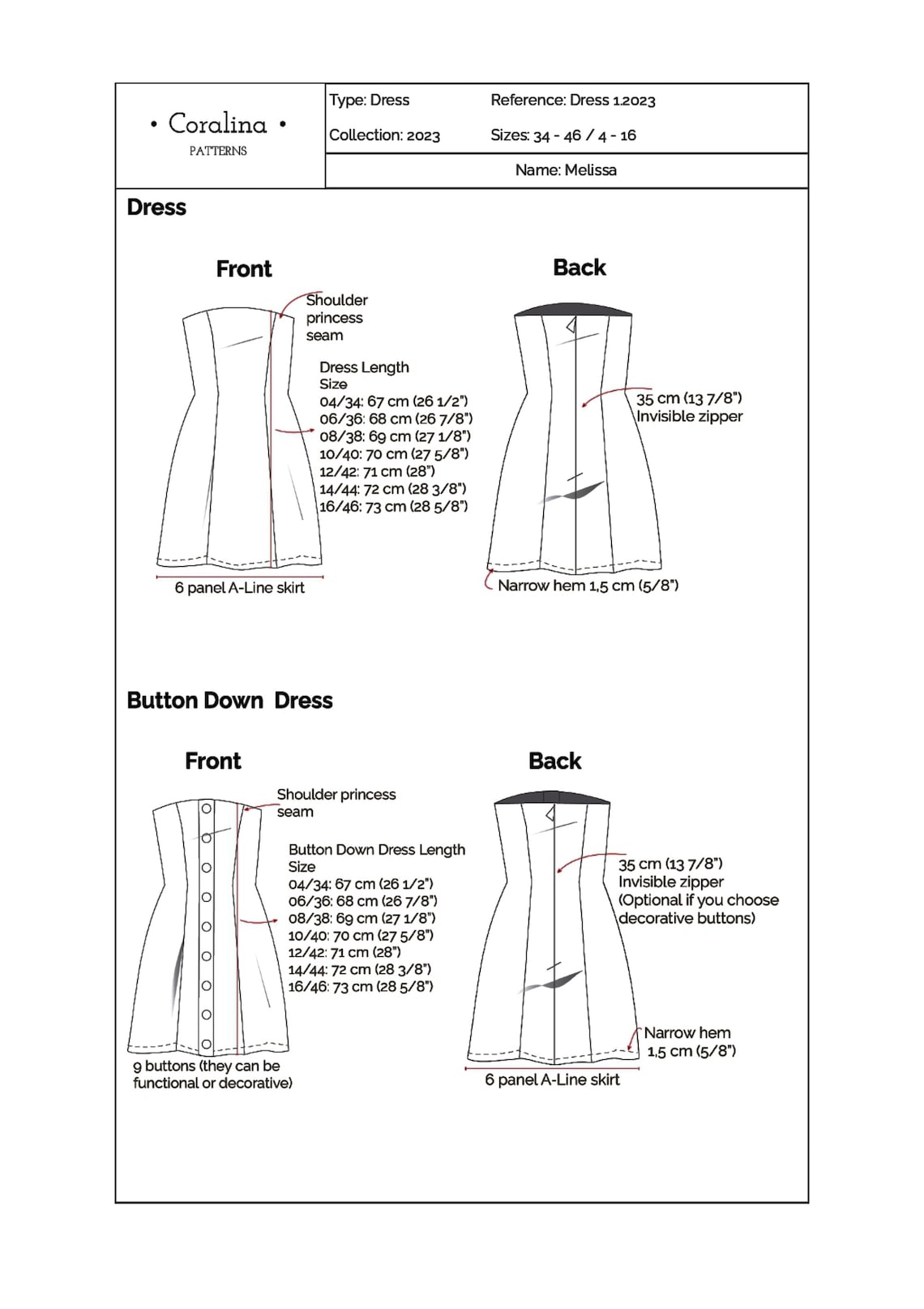 Strapless Mini Dress PDF Sewing Pattern | Button Down Dress Pattern ...